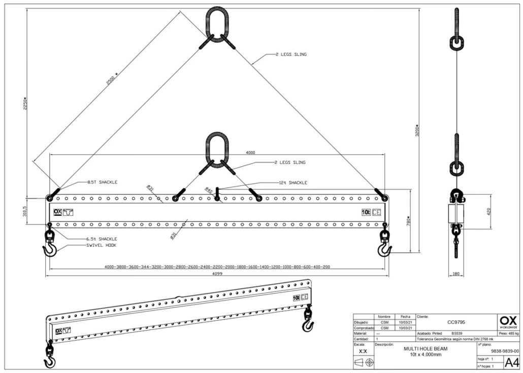 Multi lug beams ⋆ Lifting beams and accessories